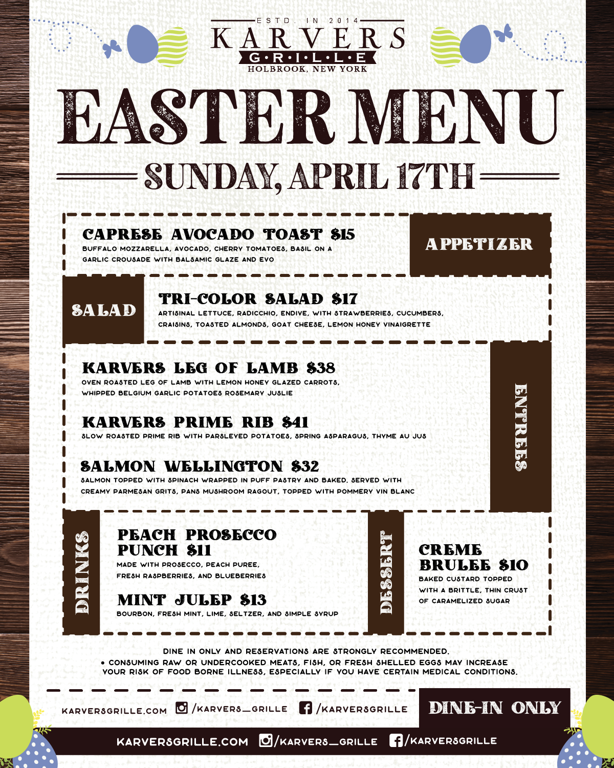 Easter Sunday – Karvers Grille